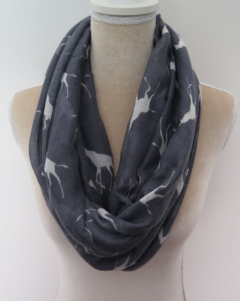 Grey and White Giraffe Animal Print Infinity / Long Scarf Gift Ideas - Etsy