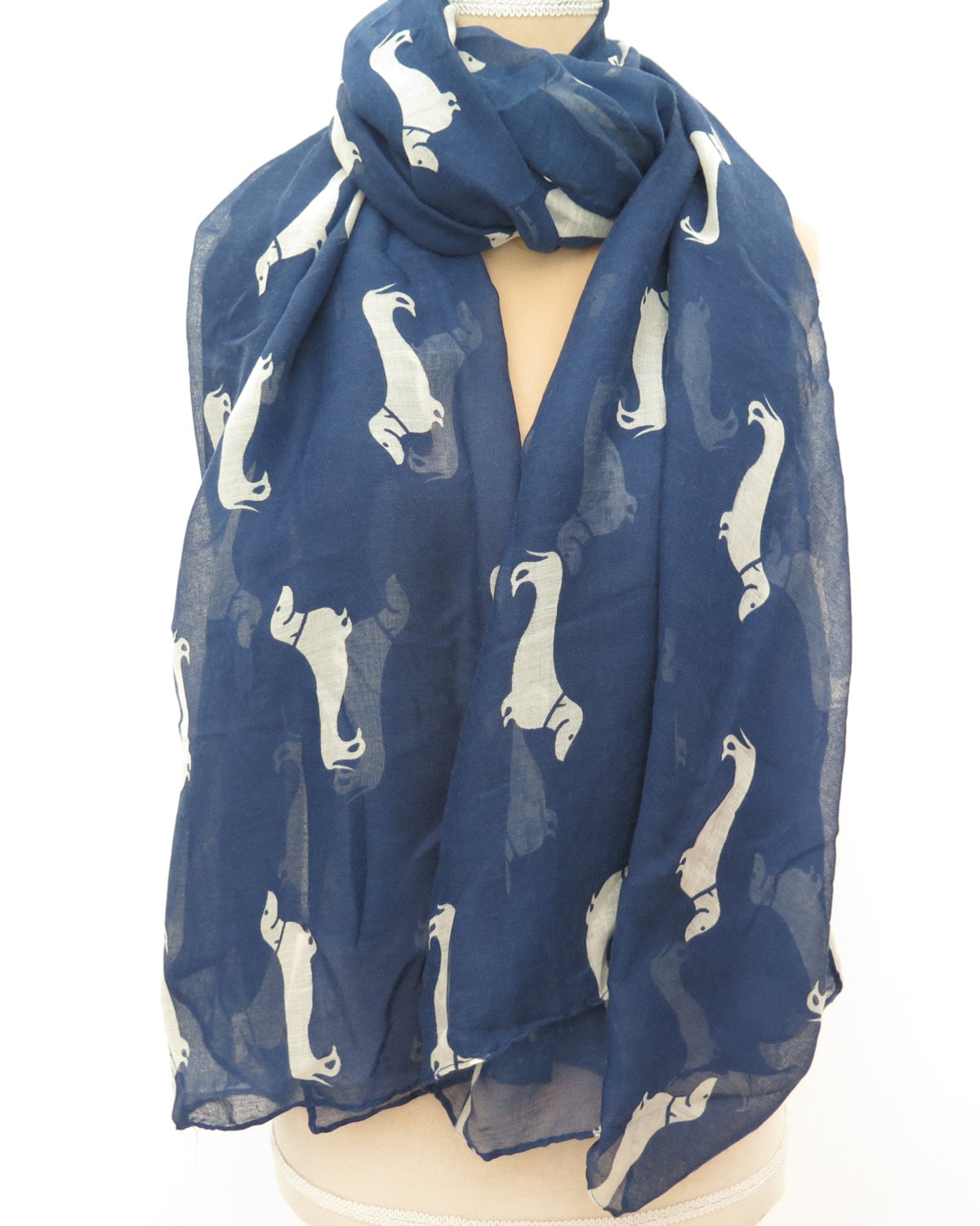 Blue Dachshund Dog Print Women's Scarf Wrap Great Gift | Etsy