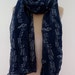 Navy Music Notes Print Infinity / Long Scarf Women's Accessories Gift ...