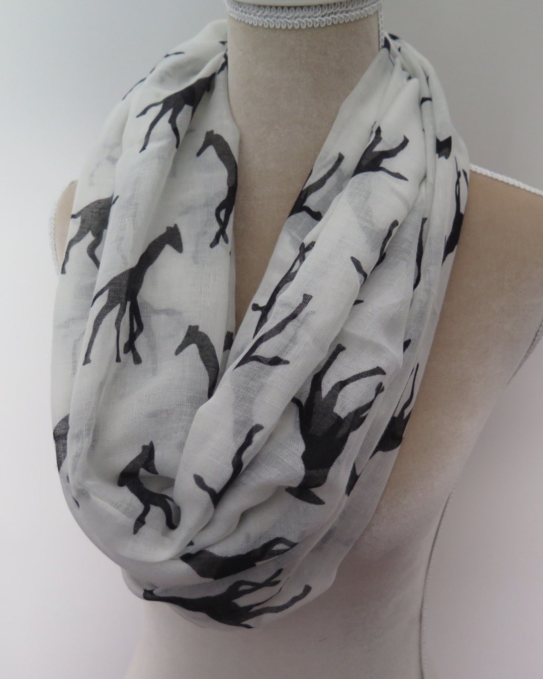 White and Black Giraffe Print Women's Infinity / Long Scarf Gift Ideas ...