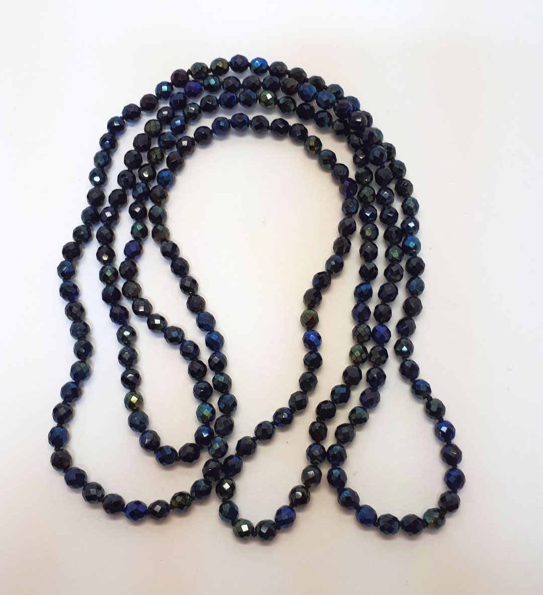 Carnival Glass Flapper Beads - Vintage, Iridescent, Art Deco Era - Etsy