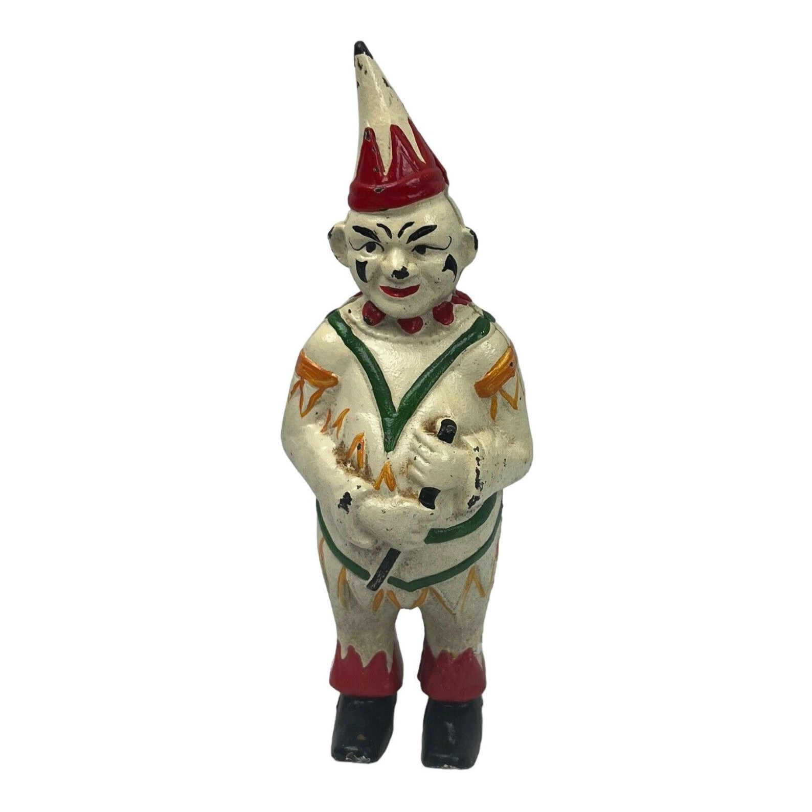 Antique AC Williams Cast Iron 1908 Circus Clown Penny Still Bank Jester ...