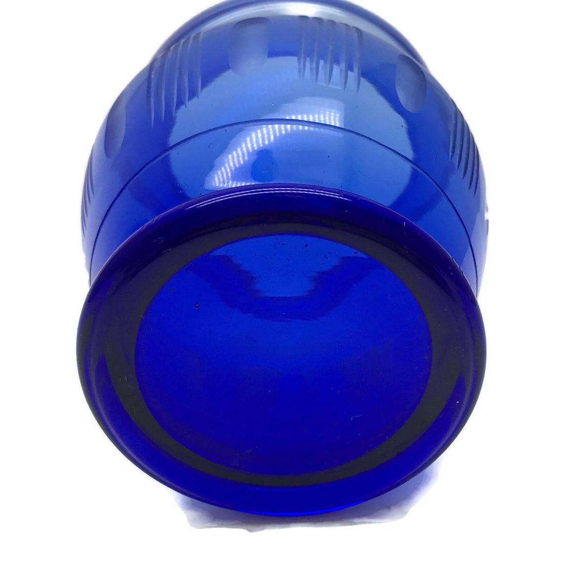 Vintage Cobalt Ritz Blue Depression Glass Mustard Condiment | Etsy