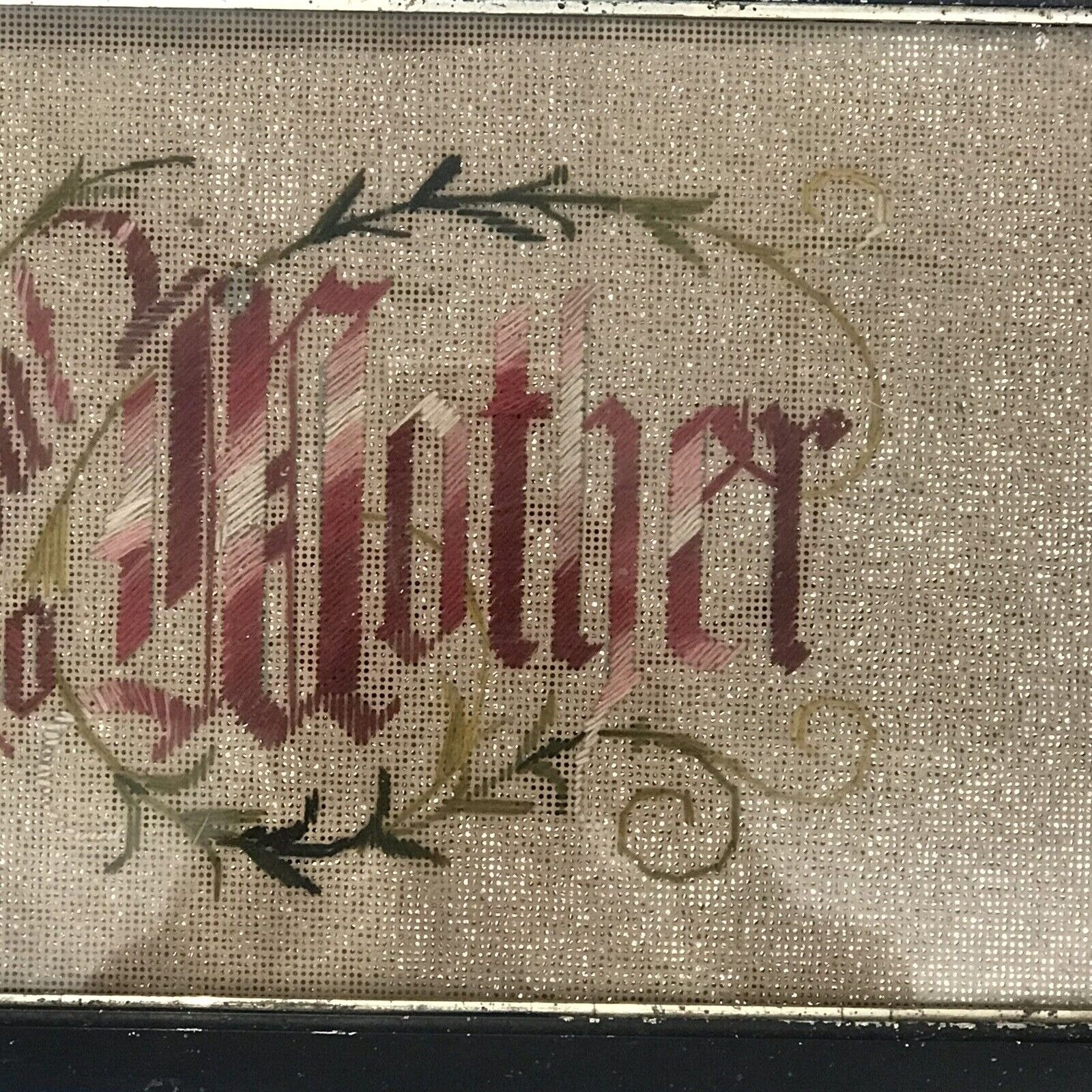 Antique Victorian Motto Embroidered Punched Paper Sampler Home Without ...