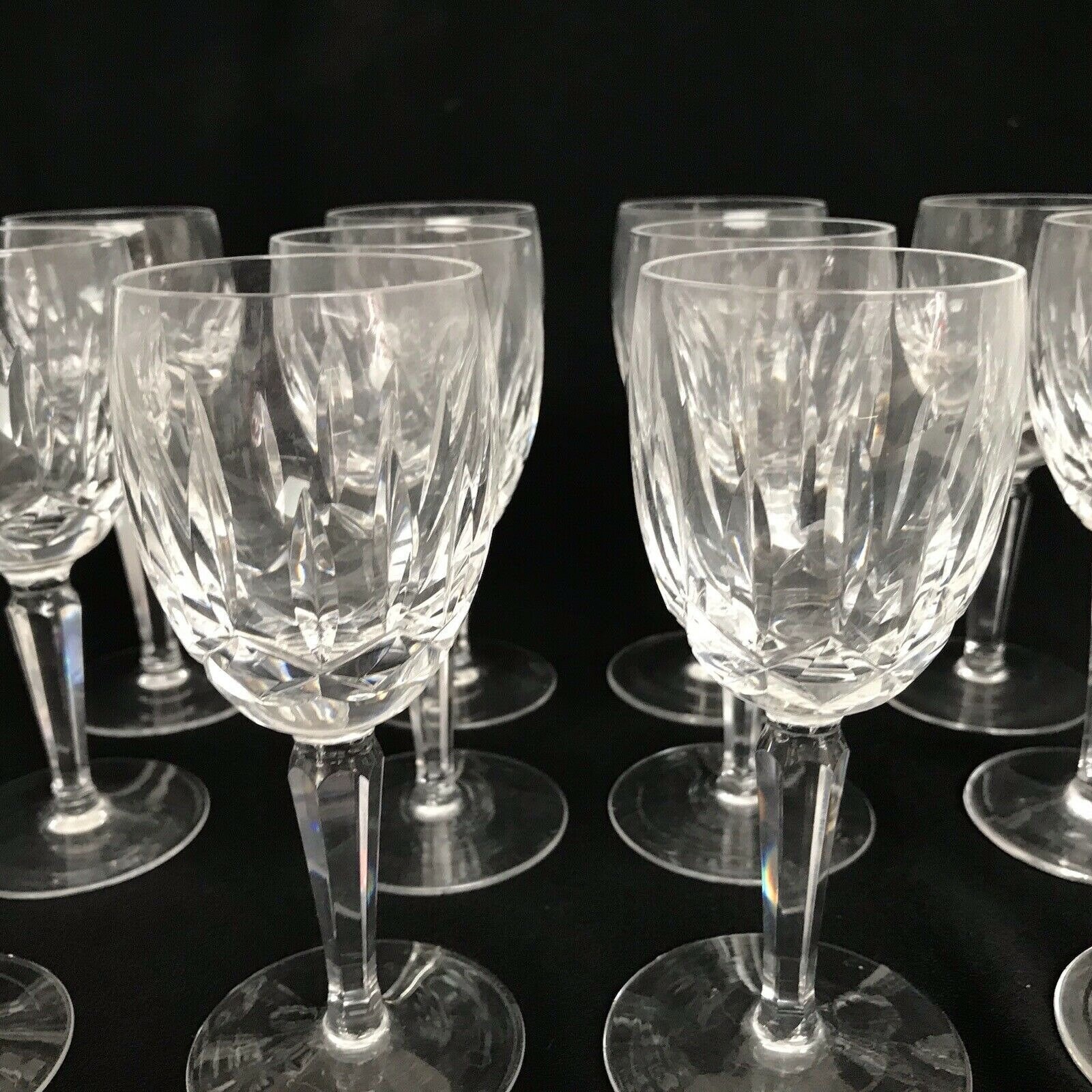 12 Waterford Ireland Cut Glass Crystal Kildare White Wine Glasses 5-7/8 ...