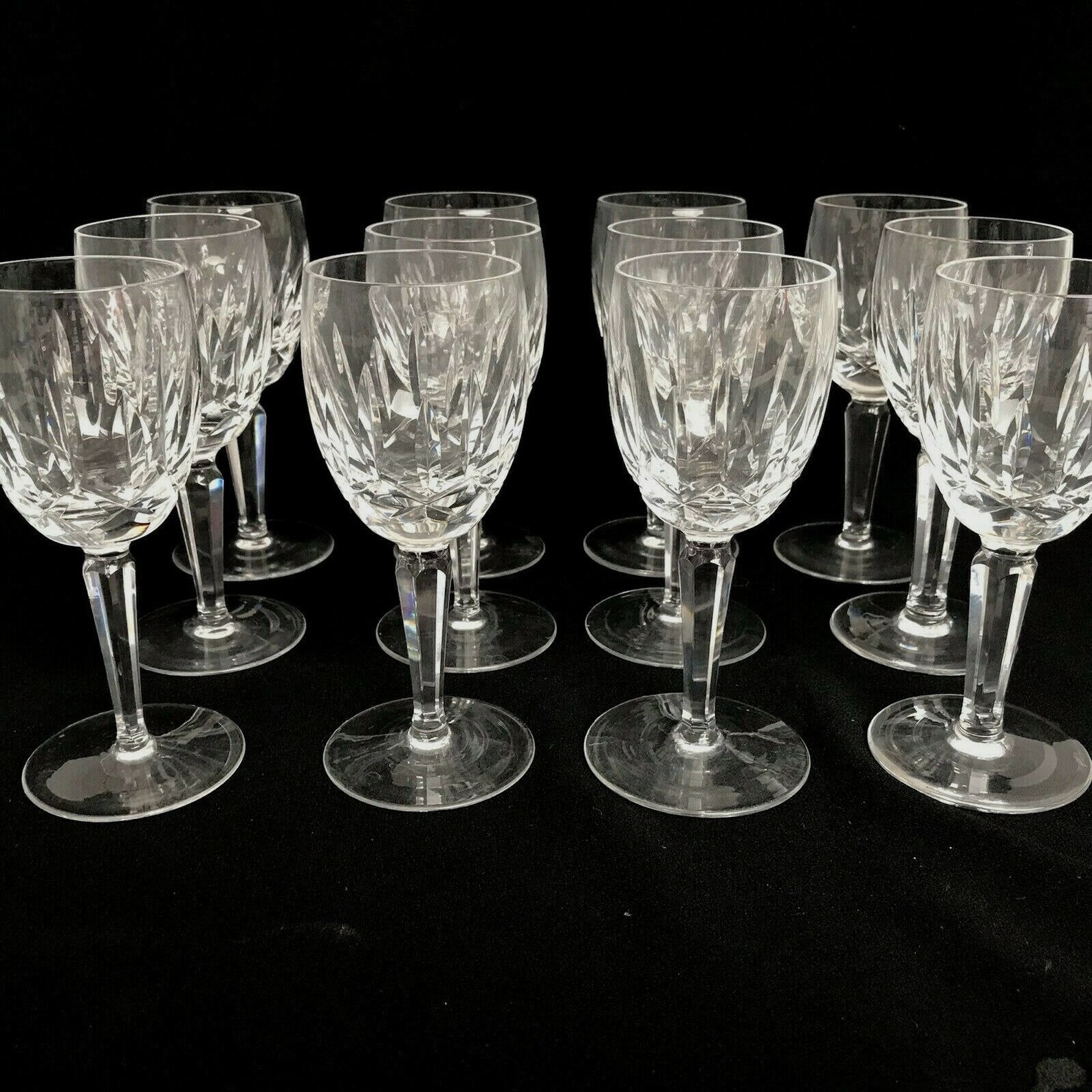 12 Waterford Ireland Cut Glass Crystal Kildare White Wine Glasses 5-7/8 ...