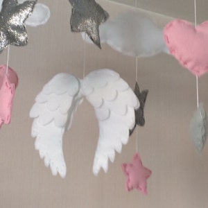 Baby Mobile Baby Girl Mobile Cot Mobile Angel Wings - Etsy