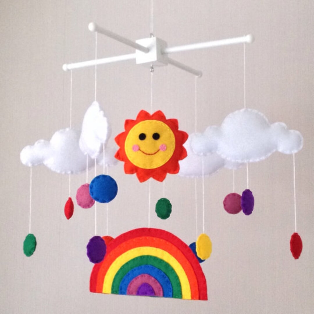Baby Mobile Cot Mobile Sun, Rainbow and Clouds Mobile Cloud Mobile ...