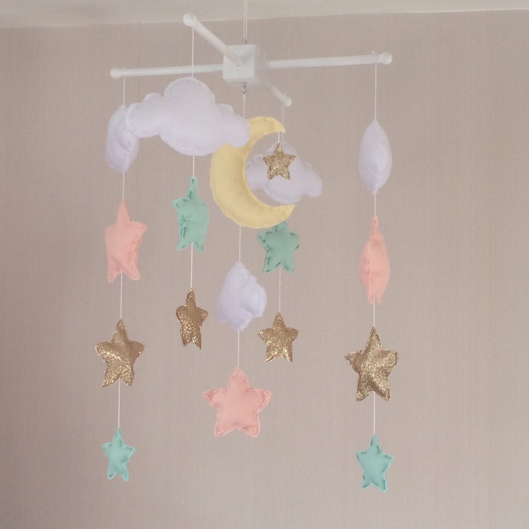 Baby Mobile Cot Mobile Clouds and Stars Cloud Mobile Nursery Decor ...