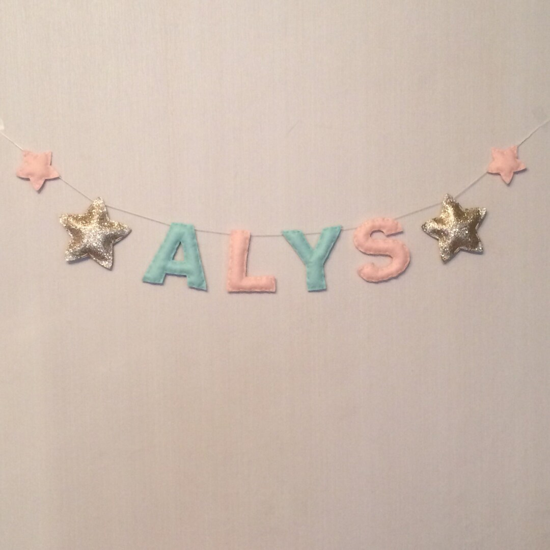 Name Sign Name Plaque Mini Bunting personalised Bunting Stars Kids Room ...