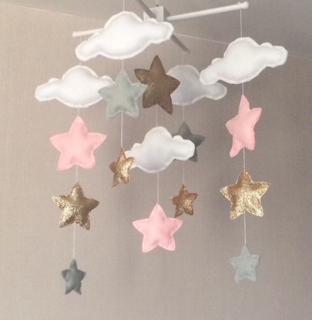 Baby Mobile Baby Girl Mobile Cot Mobile Star Mobile Cloud Mobile ...
