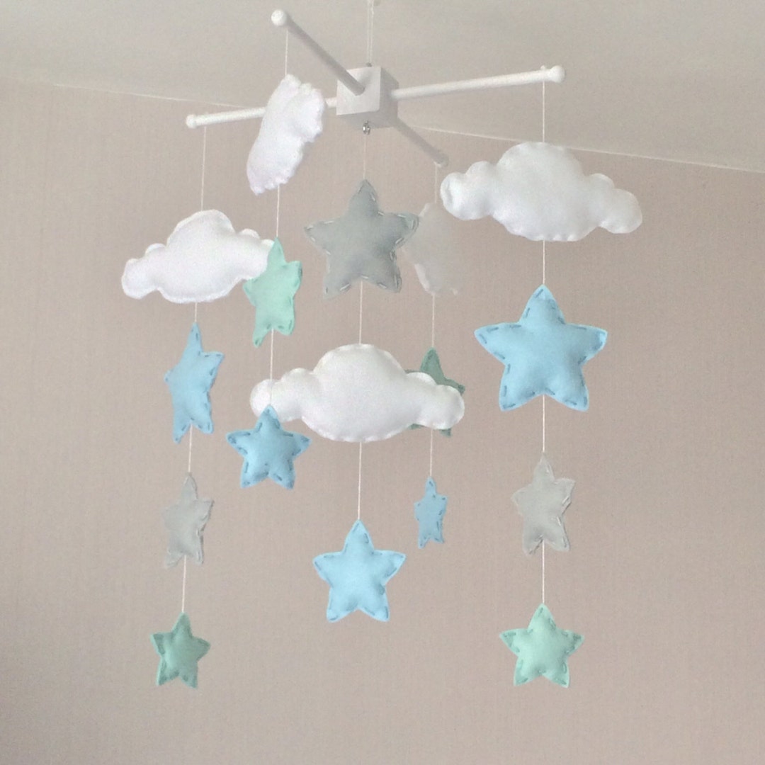 Baby Mobile - Cot Mobile - Clouds and Stars - Cloud Mobile - Nursery ...