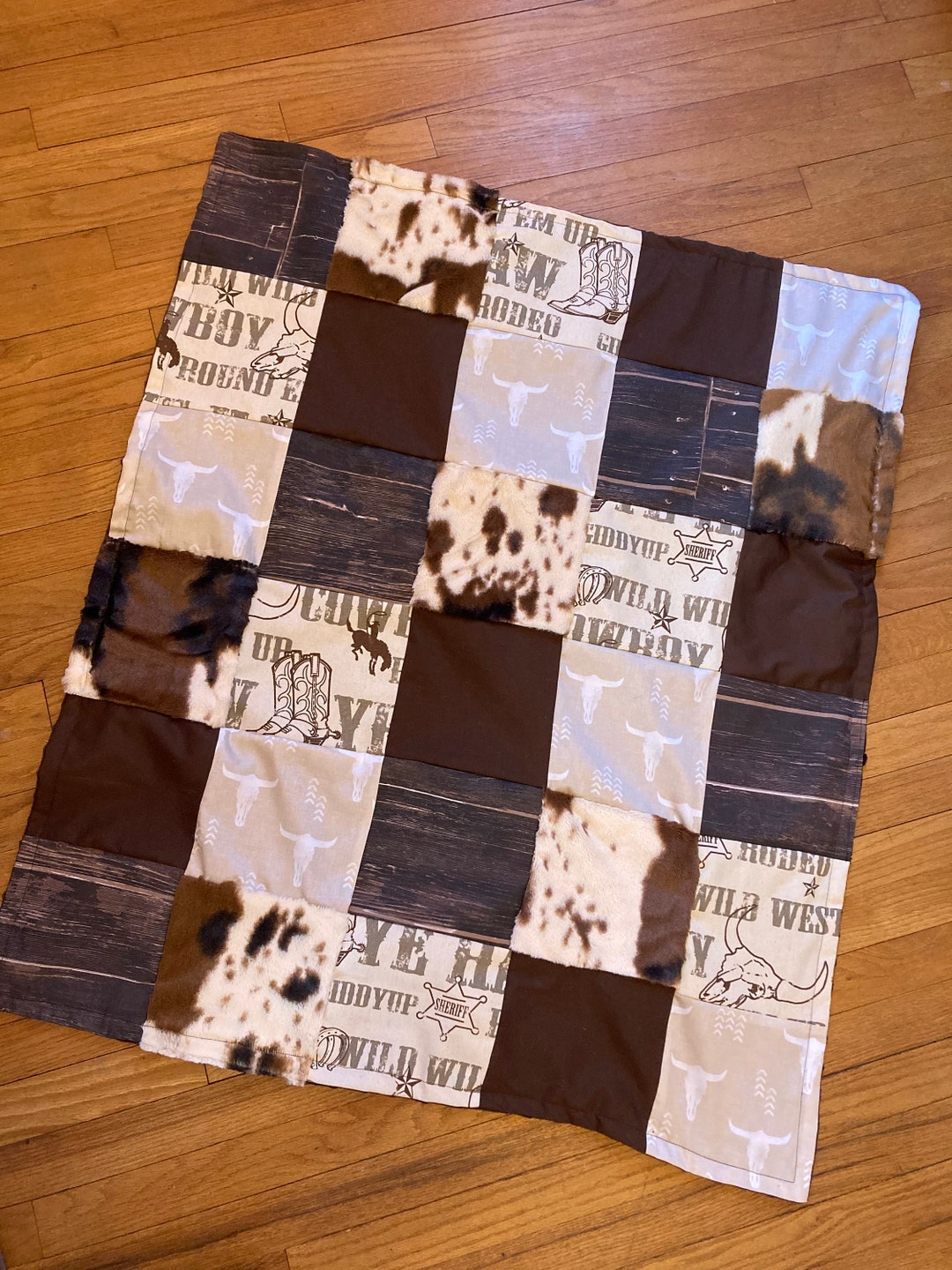 Cowboy Baby Boy Bedding in Brown and Tan With Cowboy Boots, Barnwood ...