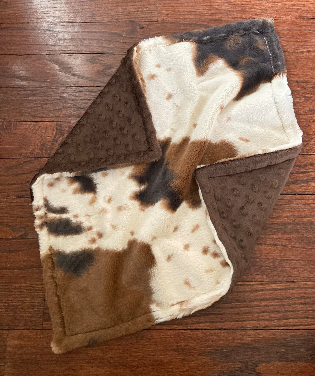 Cowhide Minky Lovey, Double Minky, Western Security Blanket, Cowhide ...
