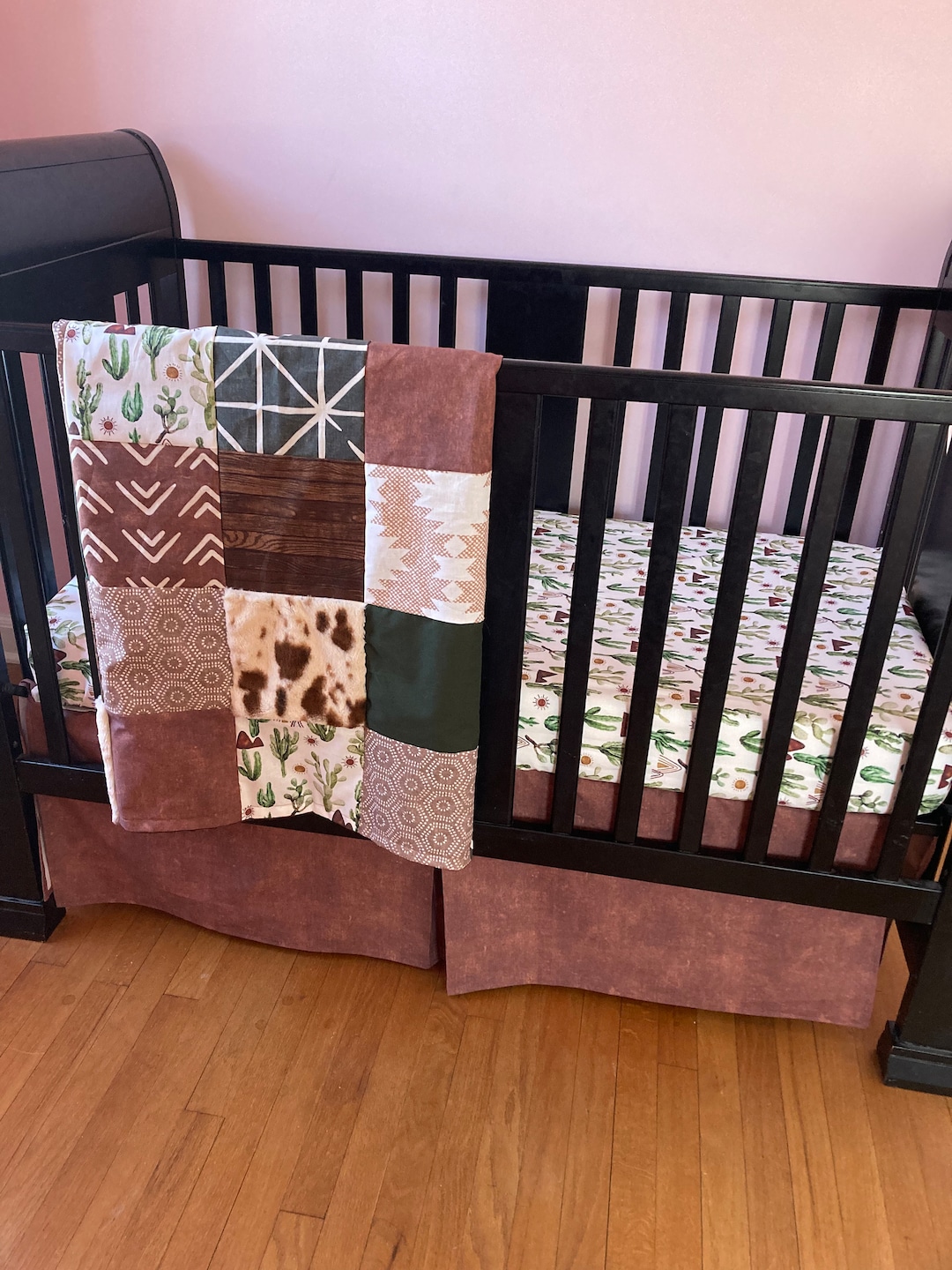 Boho Neutral Nursery in Earth Tones of Browns and Green With Boho Aztec ...