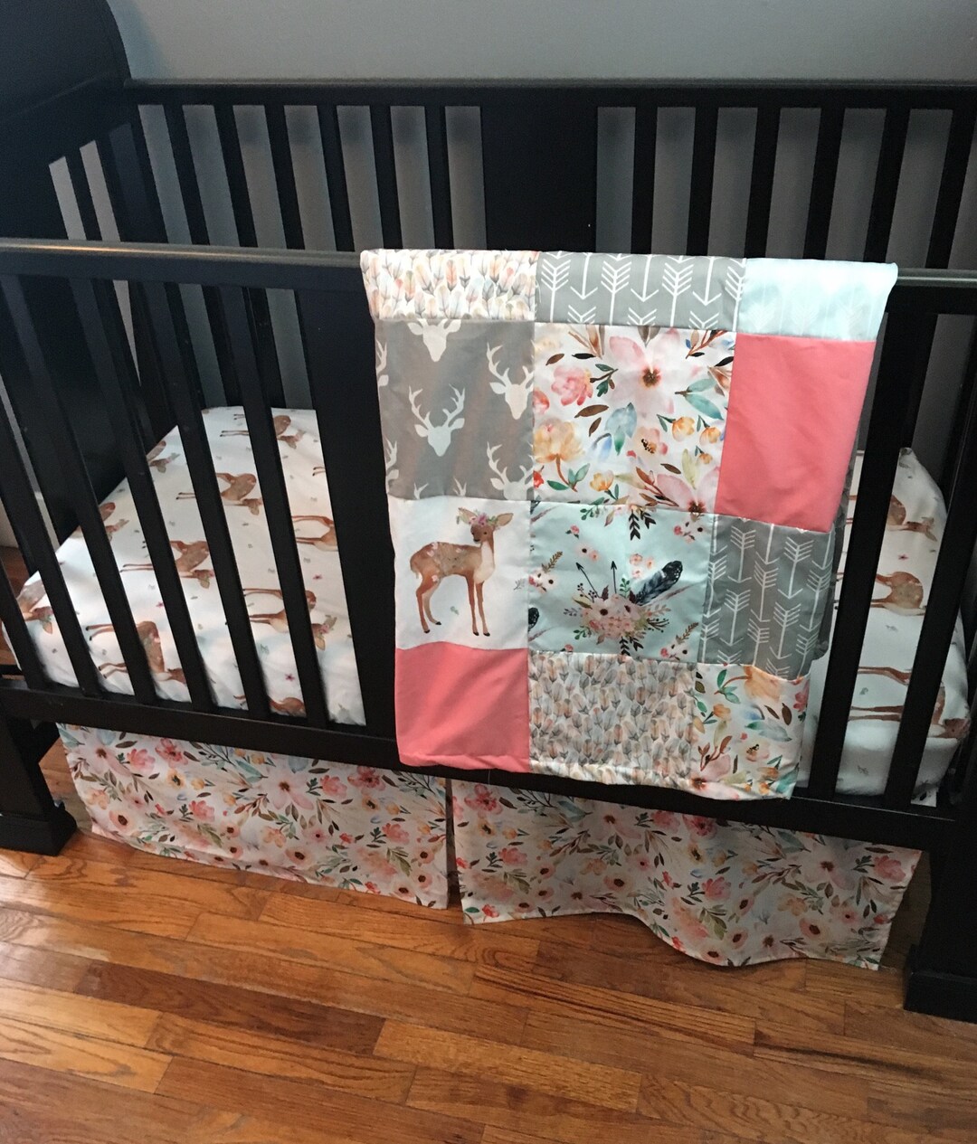 Made to Order Baby Girl Bedding With a Boho Woodland Theme Including ...