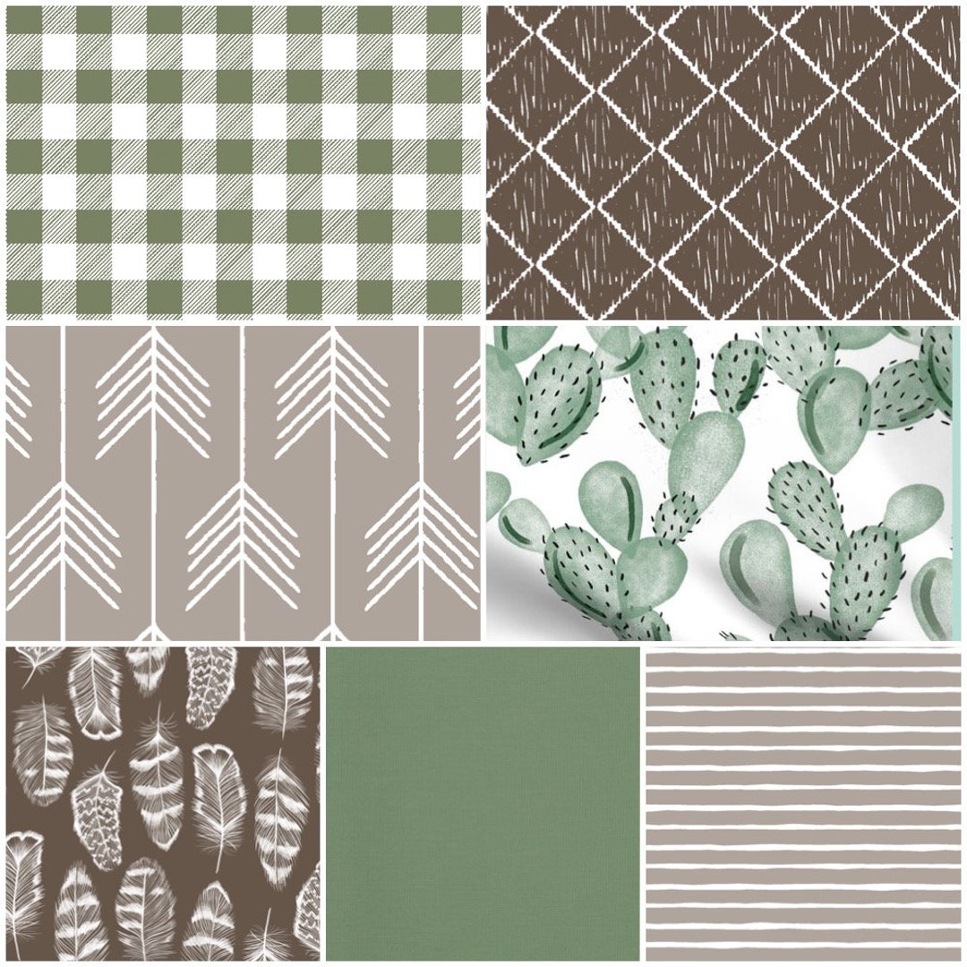 Gender Neutral Custom Made to Order Baby Boy Bedding With a Modern Boho ...