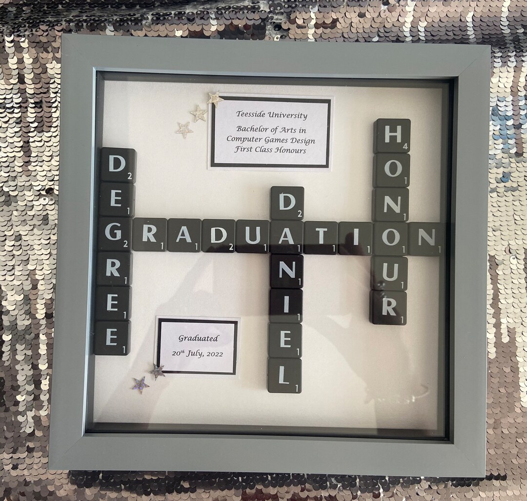 Unique Personalised Graduation Scrabble Frame Class of 22. University ...