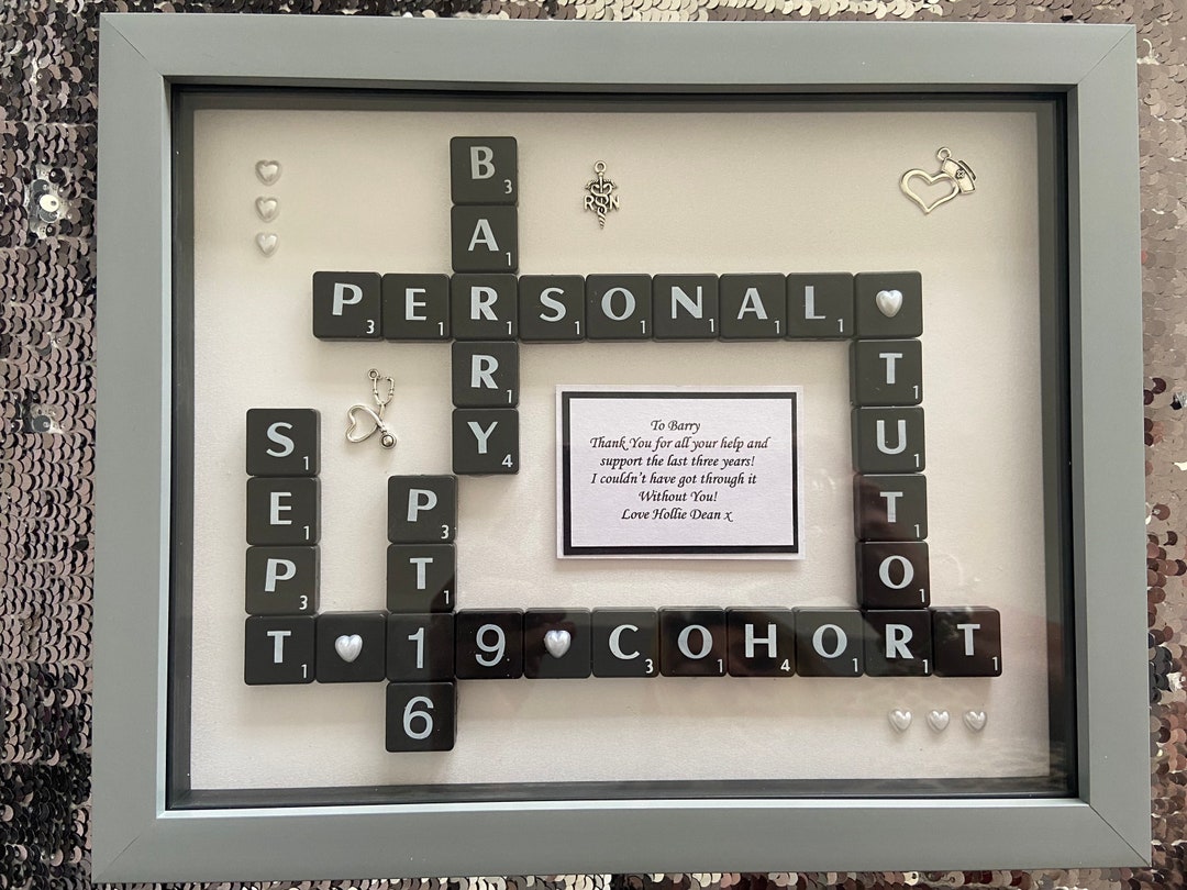 Unique Personalised Teacher Tutor Mentor Thank You Scrabble Frame Gift ...