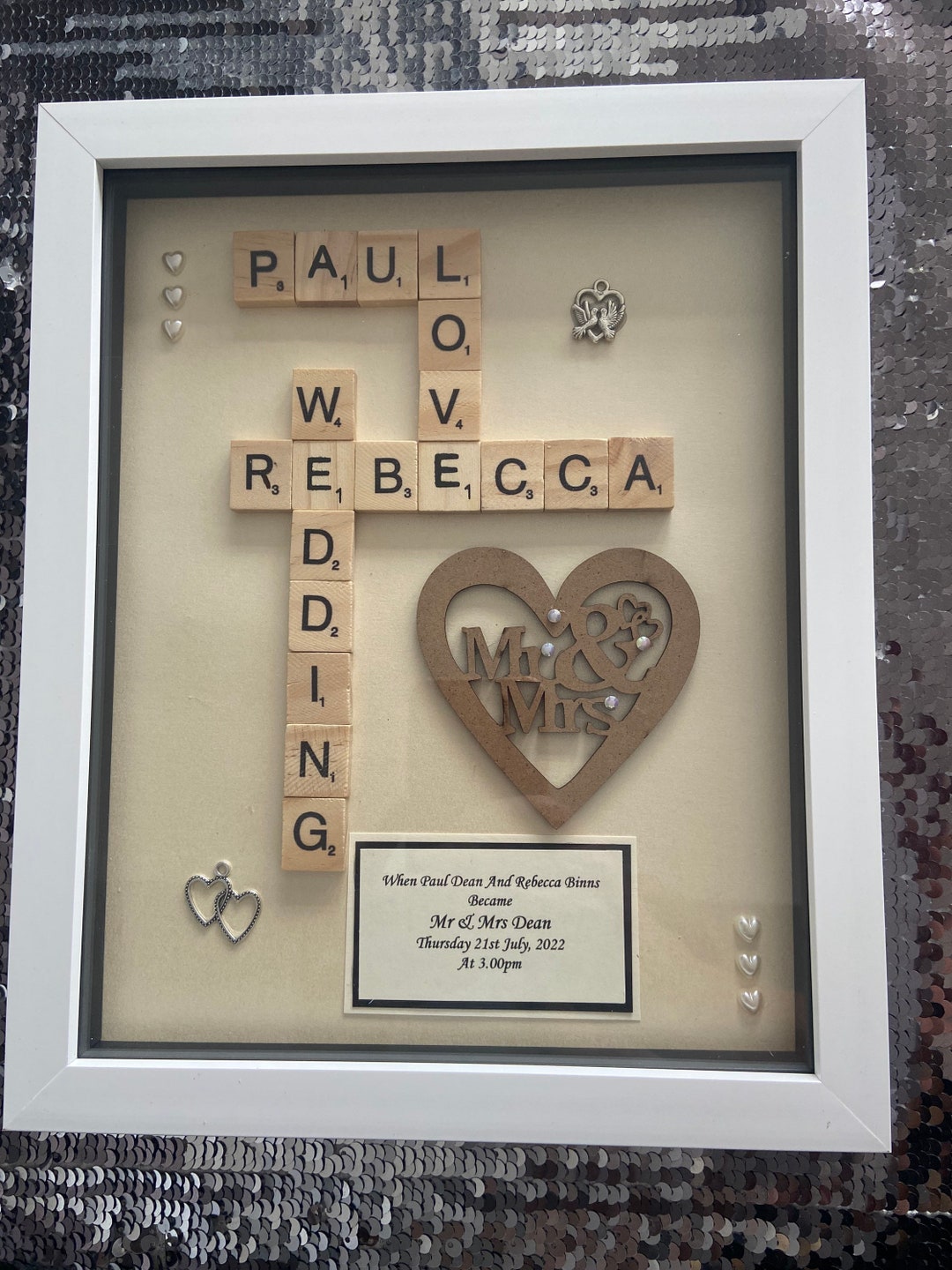 Personalised Wedding Scrabble Frame Gift - Etsy