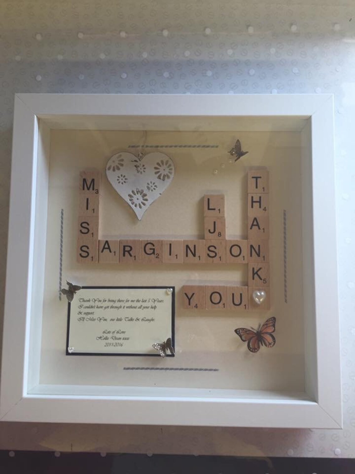 Unique Personalised Teacher Tutor Mentor Thank You Scrabble - Etsy