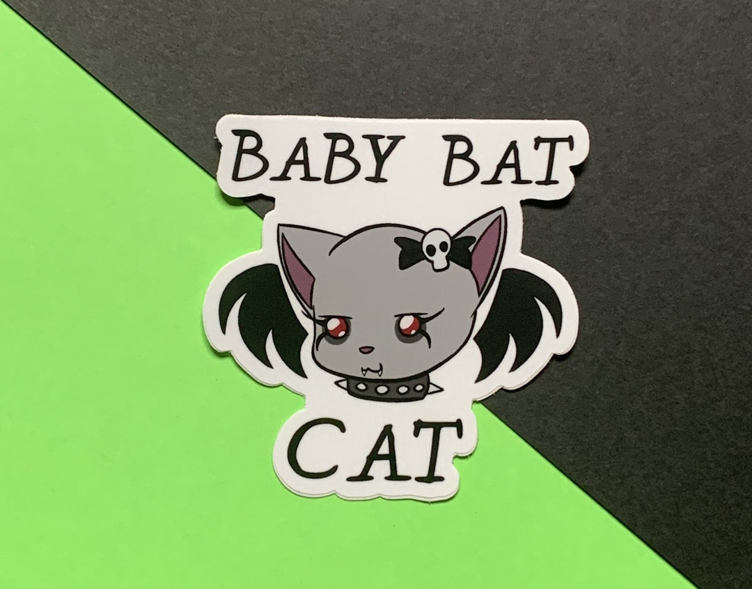 Baby-bat Cat Sticker Spooky Halloween Gothic Deco - Etsy