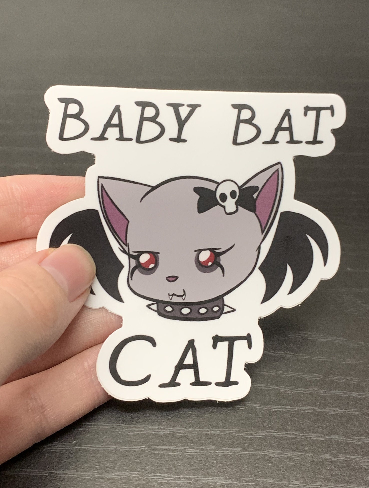 Baby-bat Cat Sticker Spooky Halloween Gothic Deco - Etsy