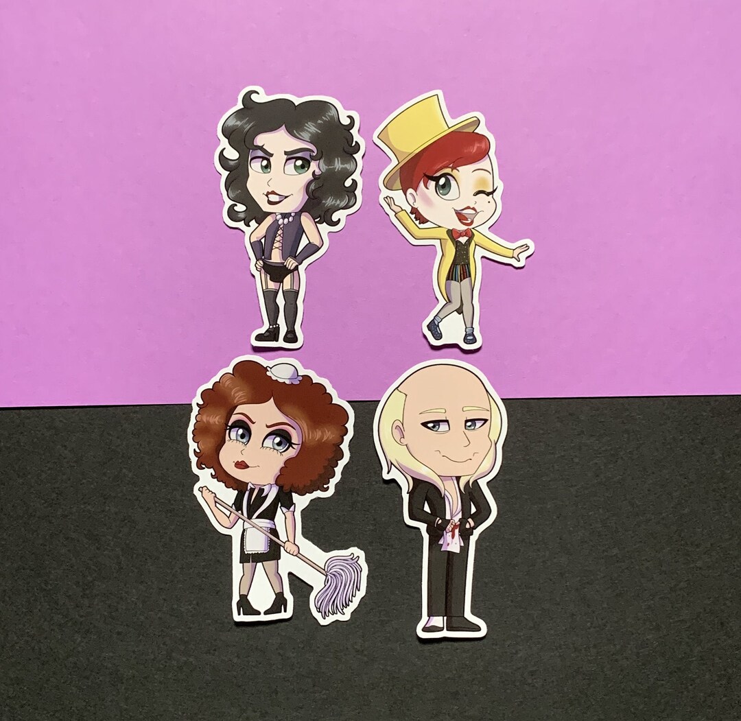Rocky Horror Stickers (set of 4) | Musical Inspired | Cartoon Chibi - Etsy