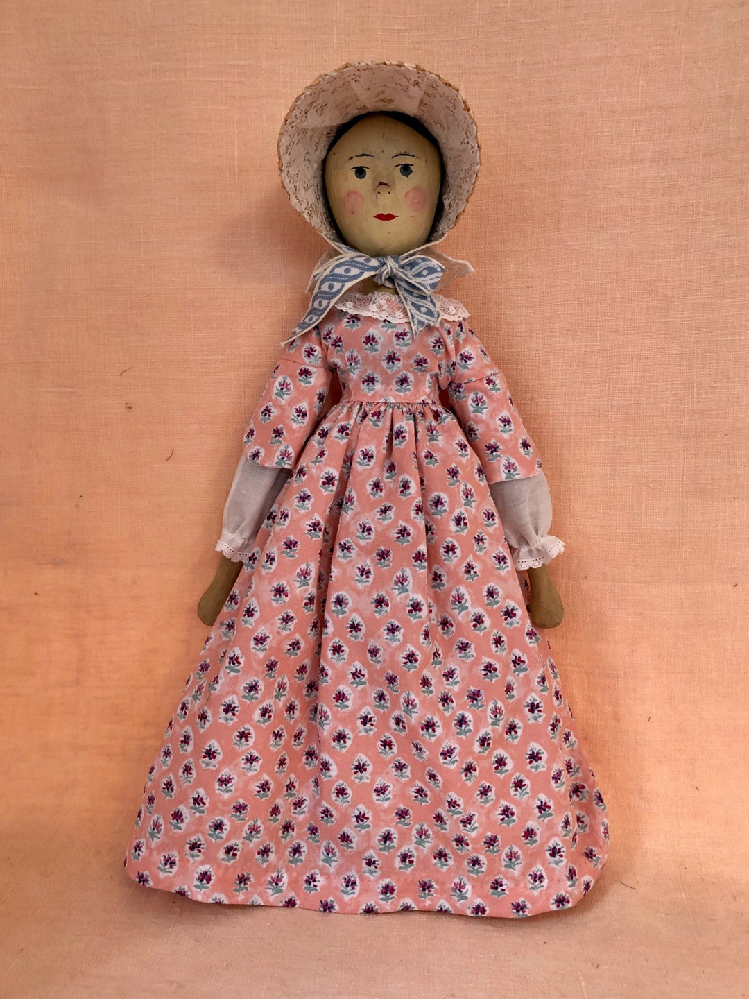 Esther, an Old Wooden Doll in Reproduction Clothing - Etsy