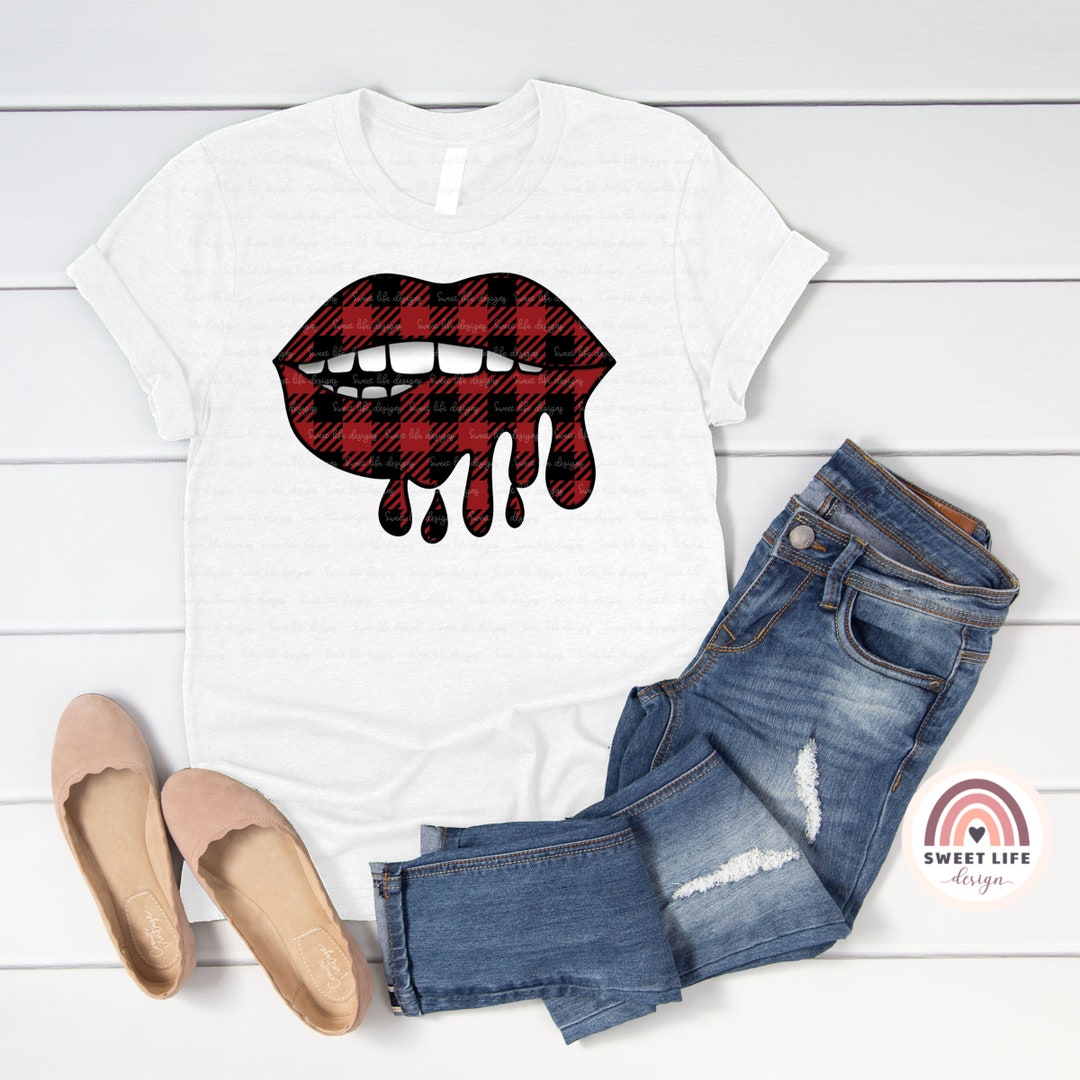 Christmas Red Green Buffalo Check Lips PNG - Etsy