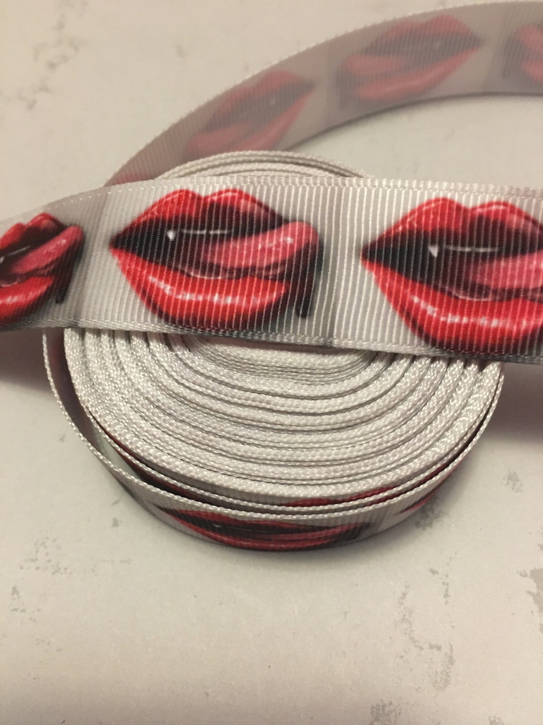 Horror Ribbon Grosgrain Ribbon Vampire Lips Vampires - Etsy