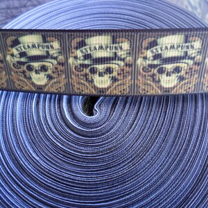 Steampunk Skull Ribbon 1 Grosgrain Ribbon Steampunk - Etsy