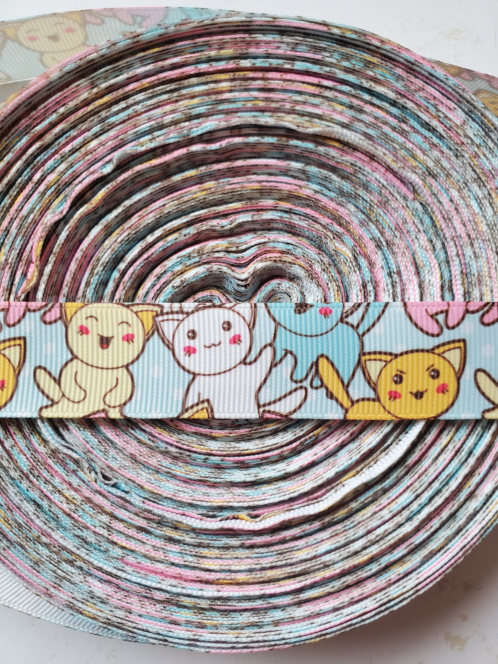 Cat Ribbon Grosgrain Ribbon Creepy Cute - Etsy