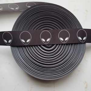 Sci Fi Ribbon, Alien, Horror Ribbon, Grosgrain Ribbon, Alien Head, Ufo ...