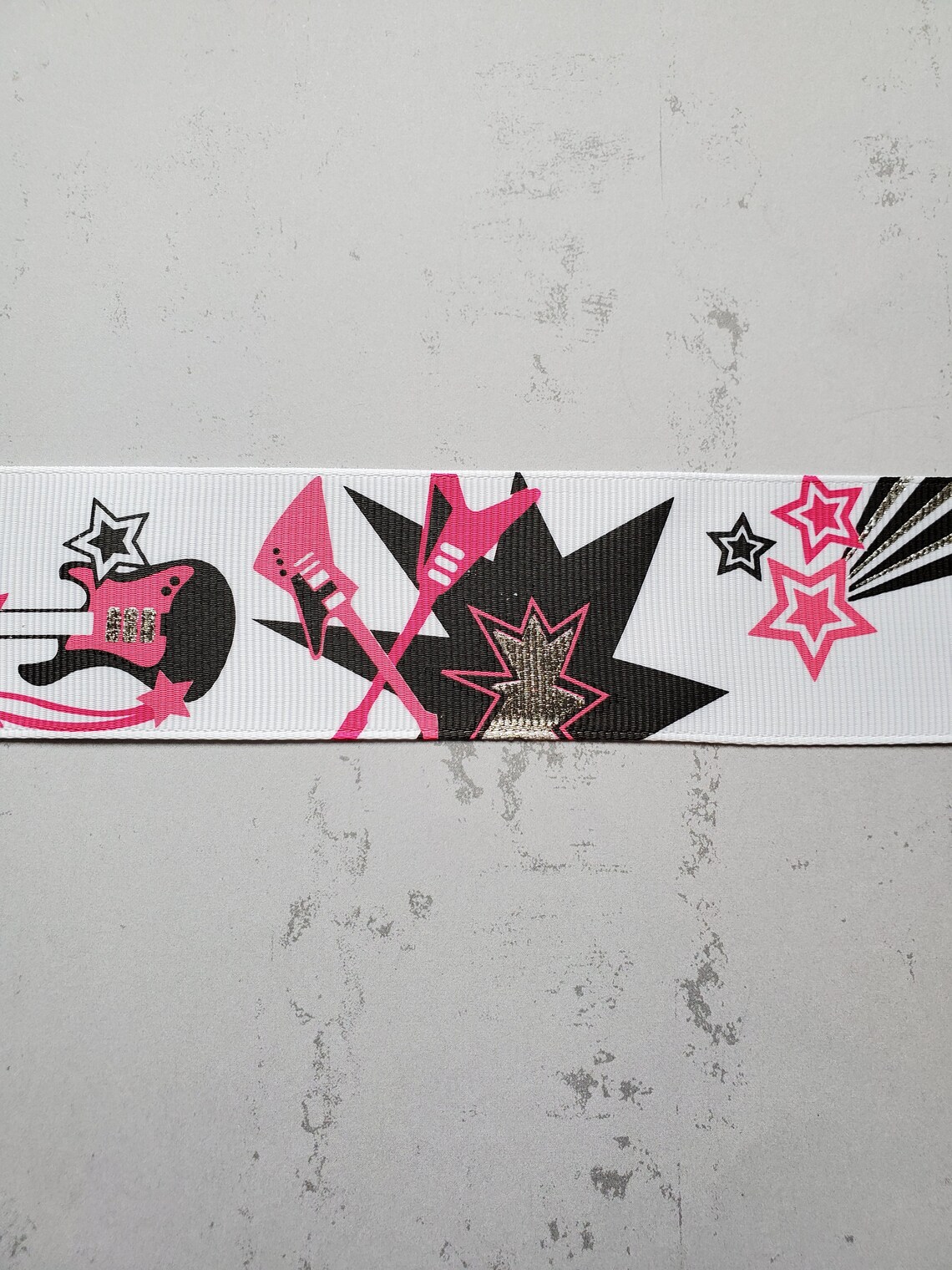 Rock n Roll ribbon 1.5 grosgrain ribbon rock and roll | Etsy