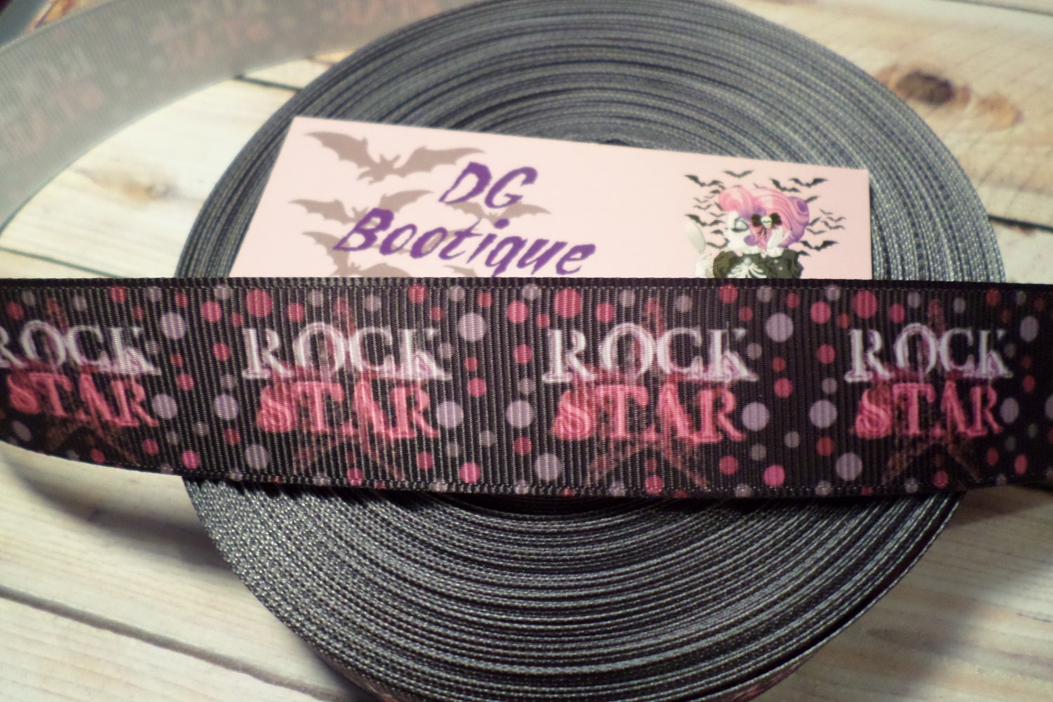 Rock Star Ribbon grosgrain ribbon rock and roll | Etsy