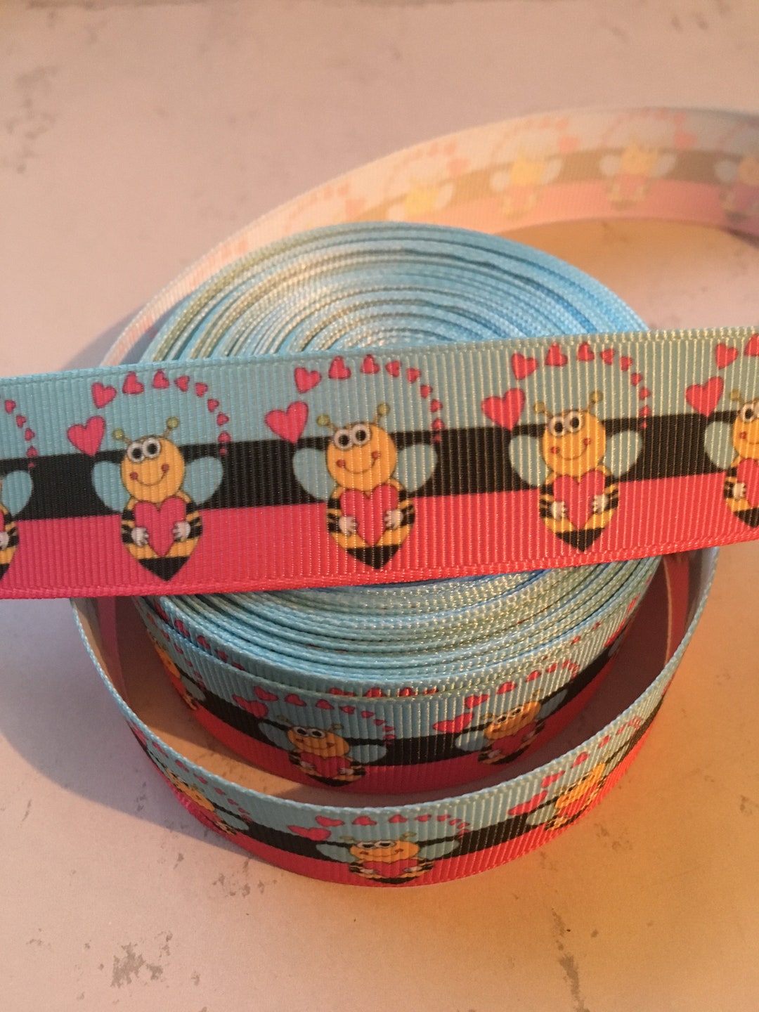 Bumblebee Ribbon 1 Grosgrain Ribbon Bee Summertime - Etsy