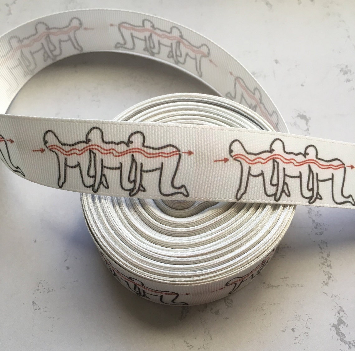 Horror ribbon Human centipede 1 grosgrain ribbon | Etsy