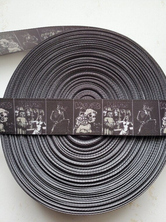 Horror ribbon 1 Grosgrain Ribbon Skull fandom | Etsy
