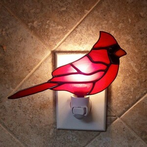 Stained Glass Cardinal Night Light - Etsy