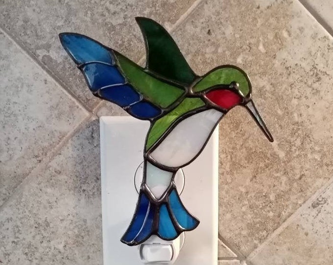 Stained Glass Hummingbird Night Light - Etsy