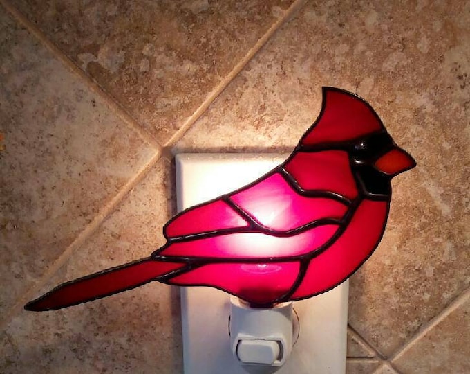 Stained Glass Cardinal Night Light - Etsy