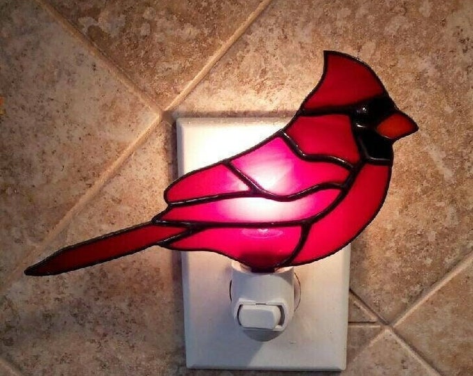 Stained Glass Cardinal Night Light - Etsy