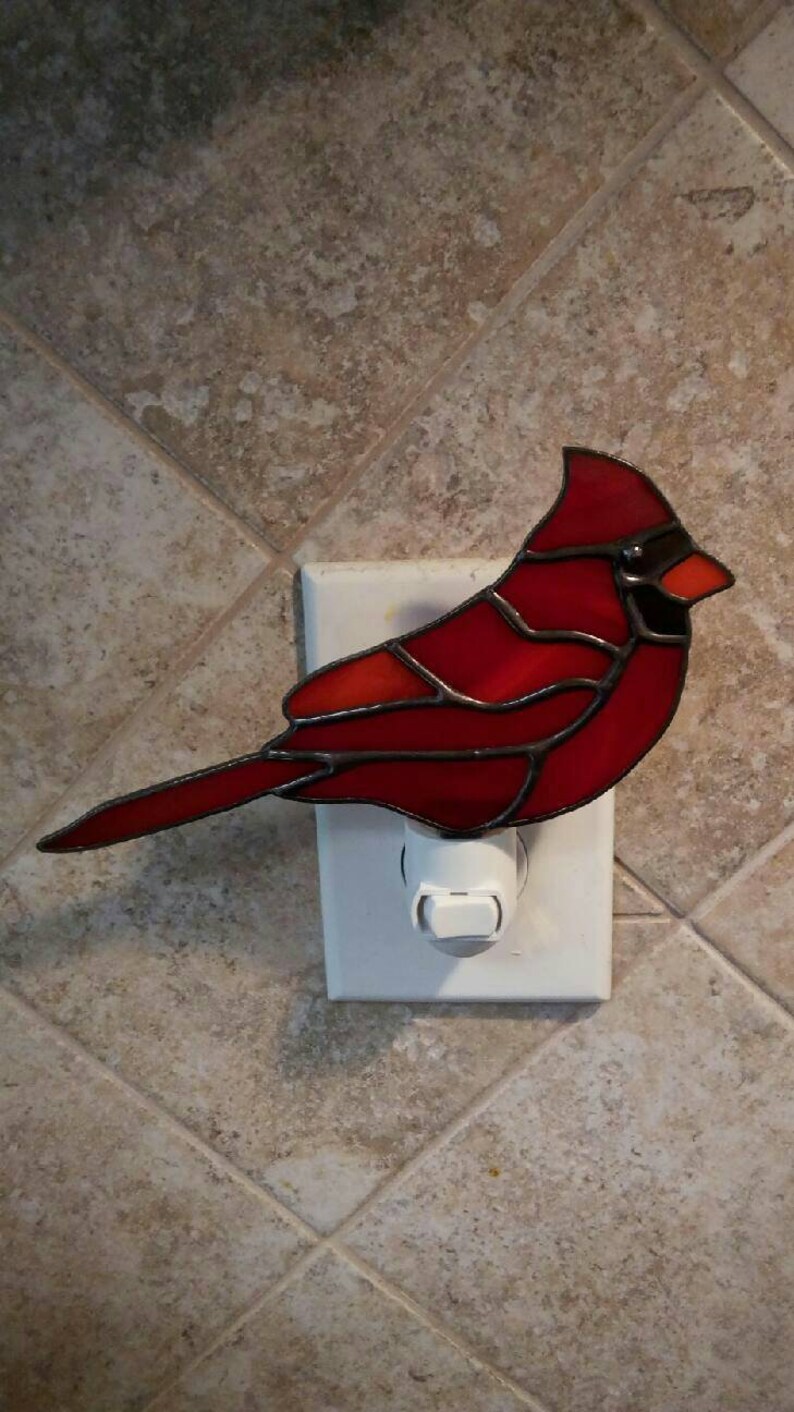 Stained Glass Cardinal Night Light - Etsy