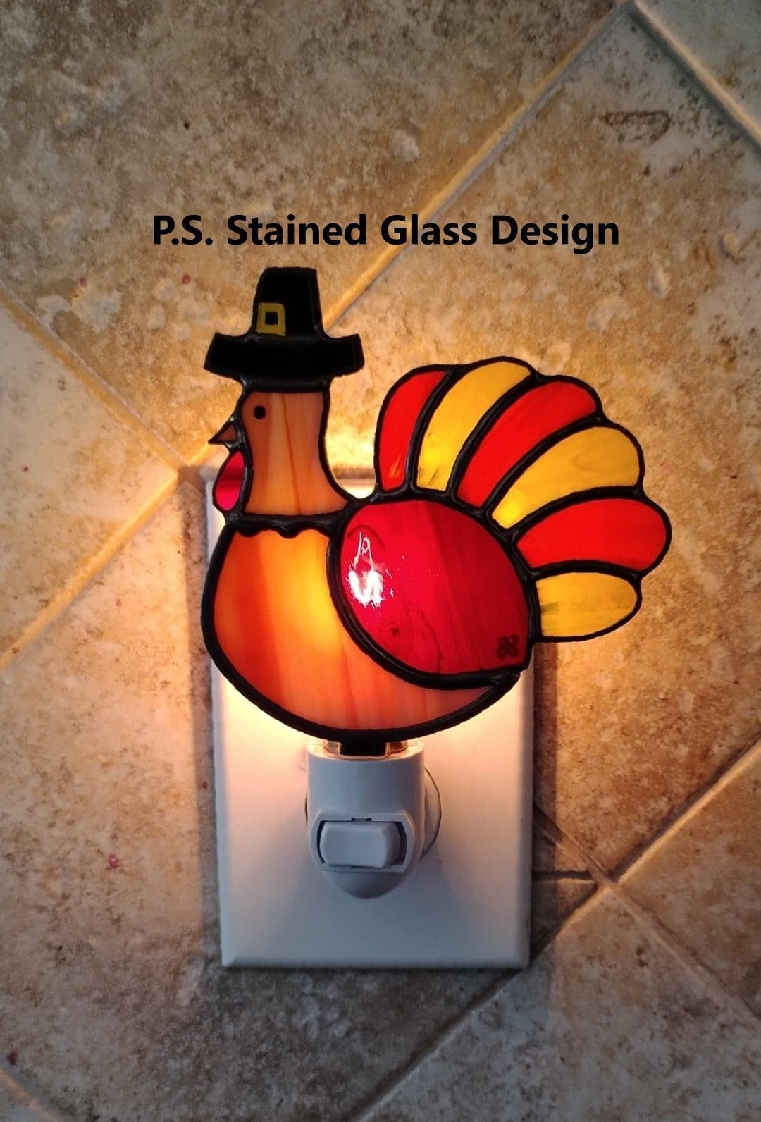 Stained Glass Turkey Night Light - Etsy