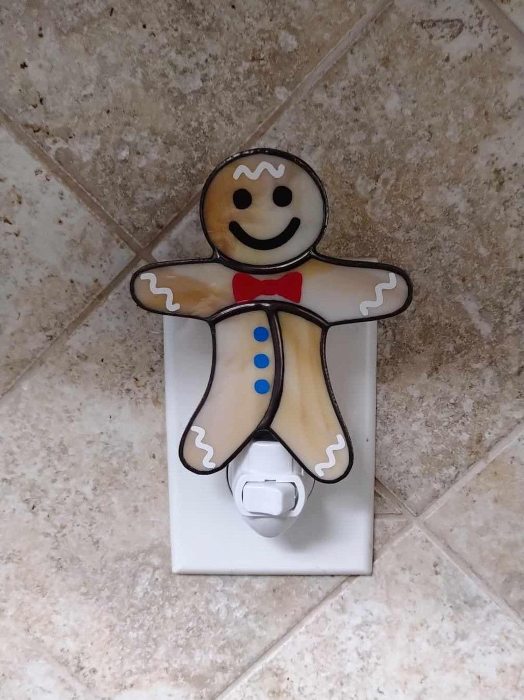 Stained Glass Gingerbread Night Light - Etsy