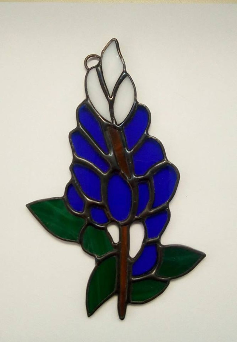 Stained Glass Bluebonnet - Etsy