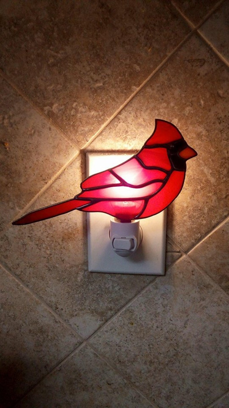 Stained Glass Cardinal Night Light - Etsy