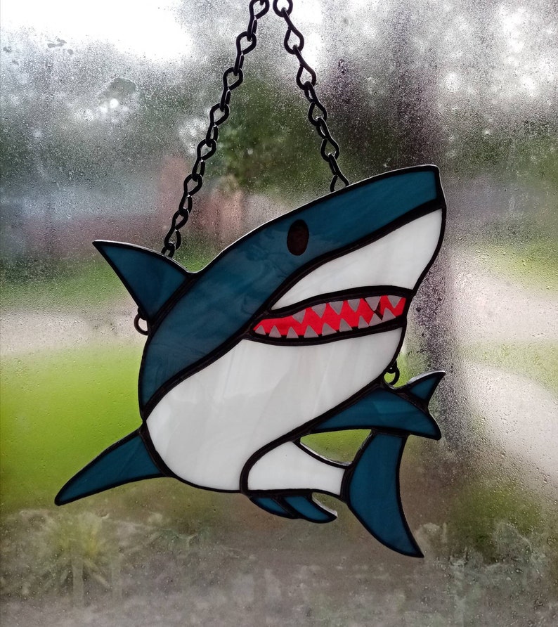 Stained Glass Shark | Etsy