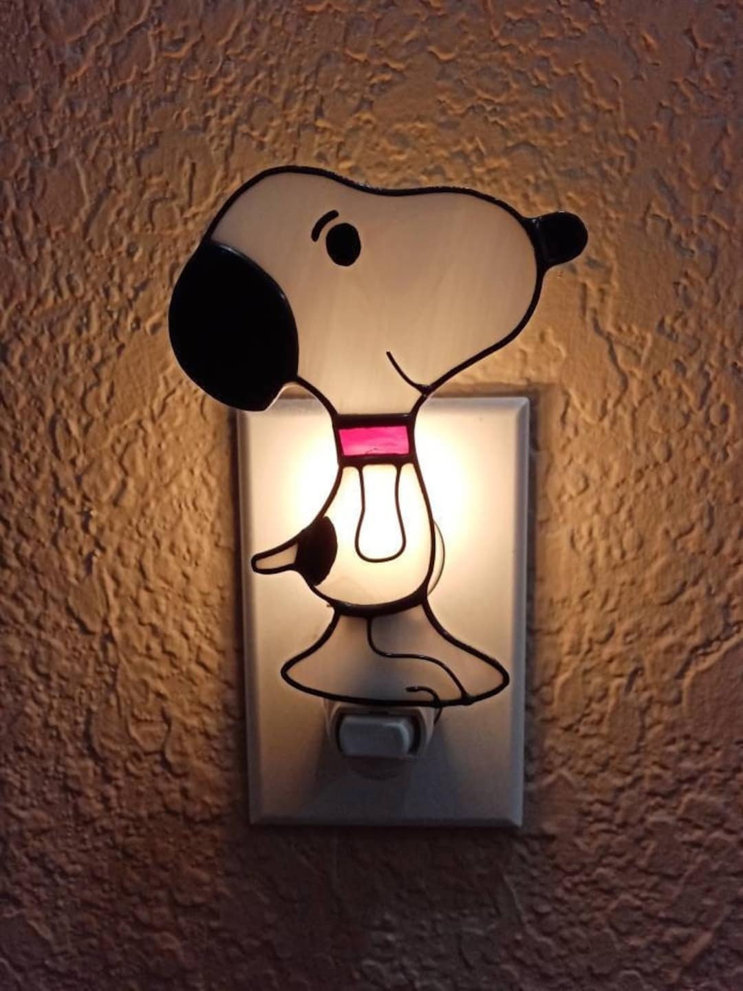 Stained Glass Snoopy Night Light - Etsy
